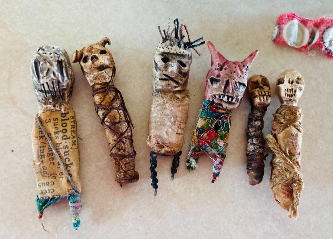 Creepy Gothic Doll, Tiny Protection Doll, Handmade Trinkets for ...