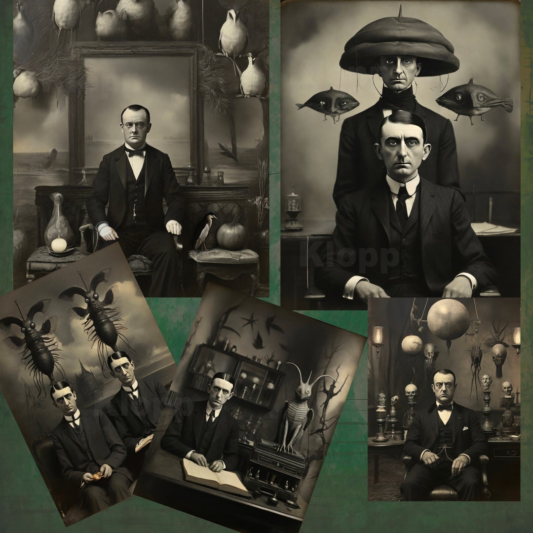 Surreal Creepy Postcard Set Lovecraft Style Black White Postcard Bundle ...