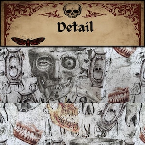Creepy Anatomy Fabric Original Wierdcore Quilt Cotton Teeth and Mouth ...