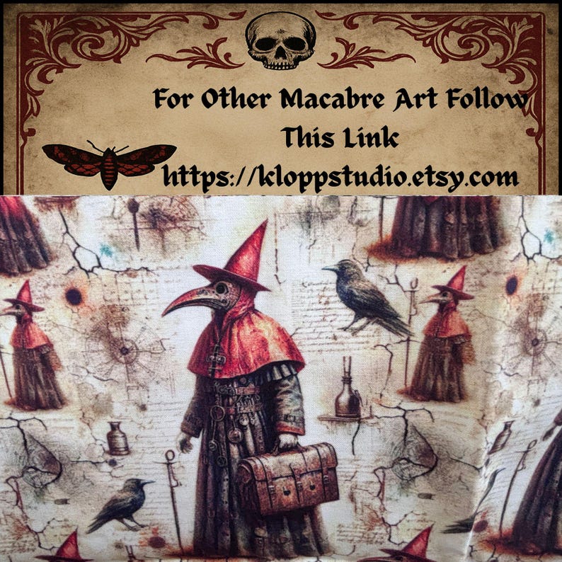 Plague Doctor Fabric: Macabre Victorian Gothic Quilt Cotton - Etsy