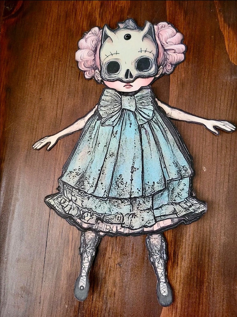 Cute Gothic Paper Doll Devil Printable Doll Fun Adult Activity ...