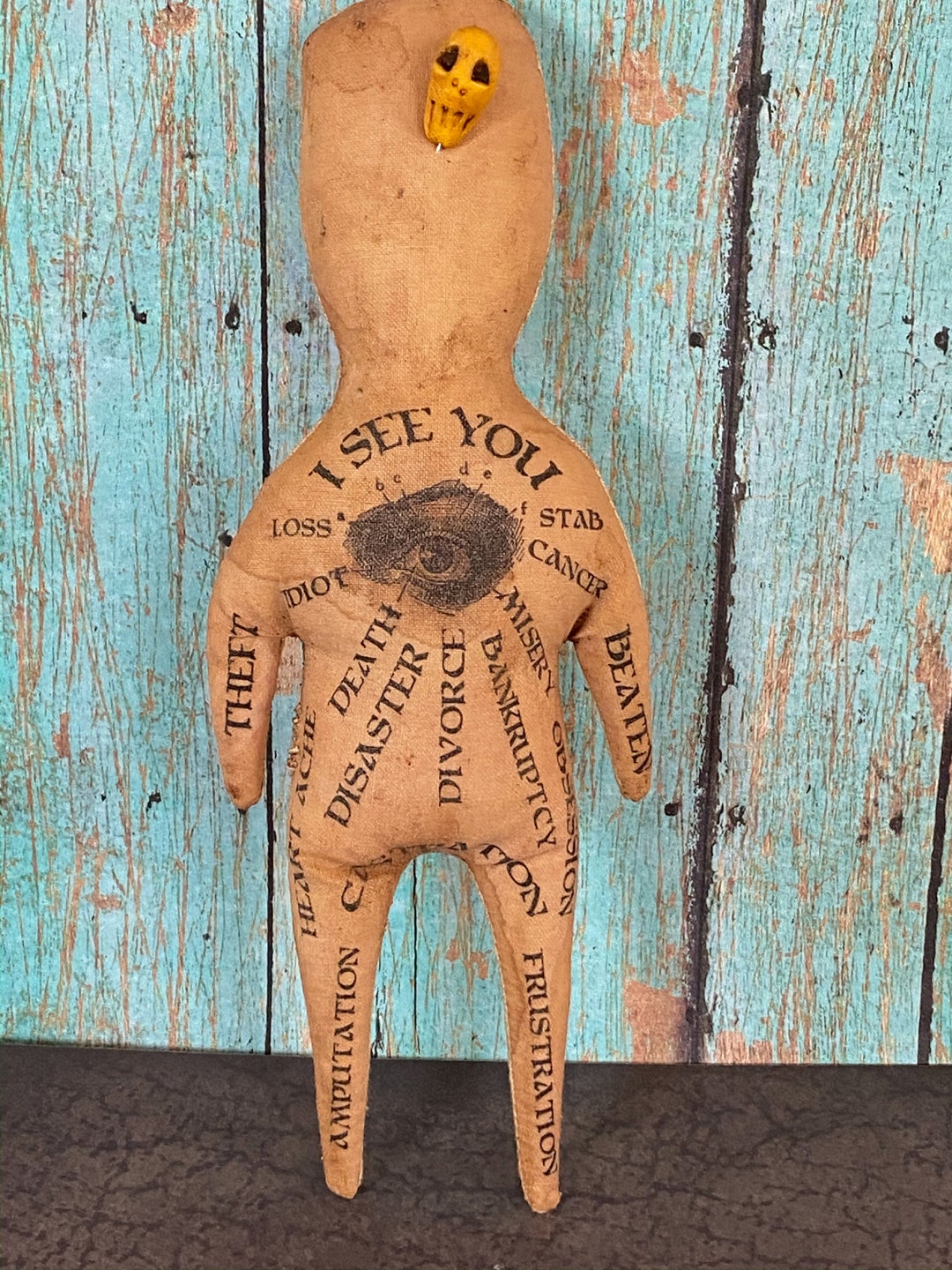 Personalized Voodoo Doll Eye on You Poppet Hex Doll, Weird Gift, Witchy ...