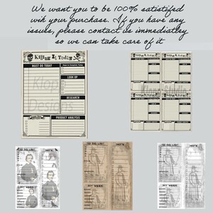 To Do List Printable Funny Macabre to Do List Planner Page Productivity ...