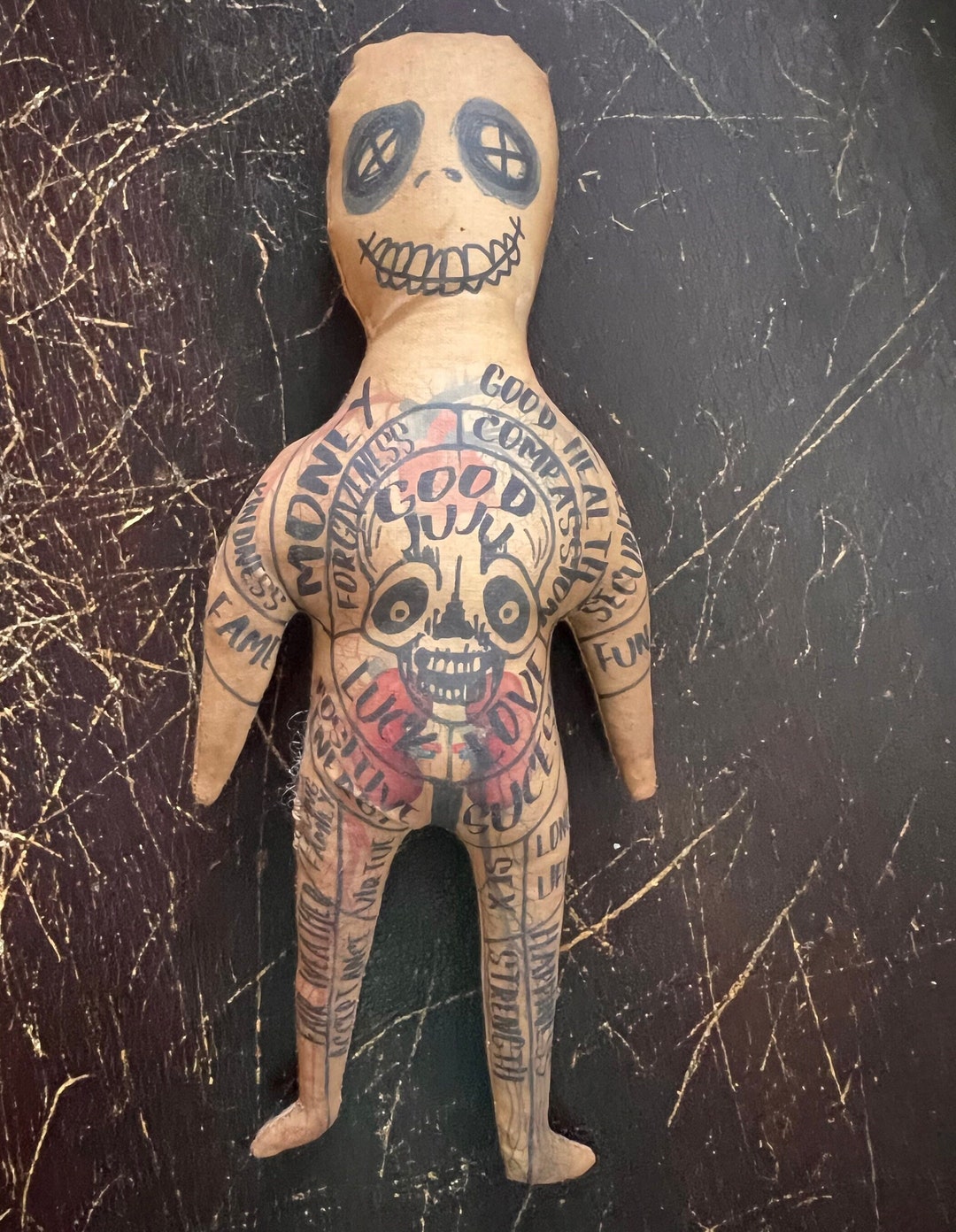 Customized Good Luck Juju Voodoo Doll Gift for Her Popped Skull Pin ...