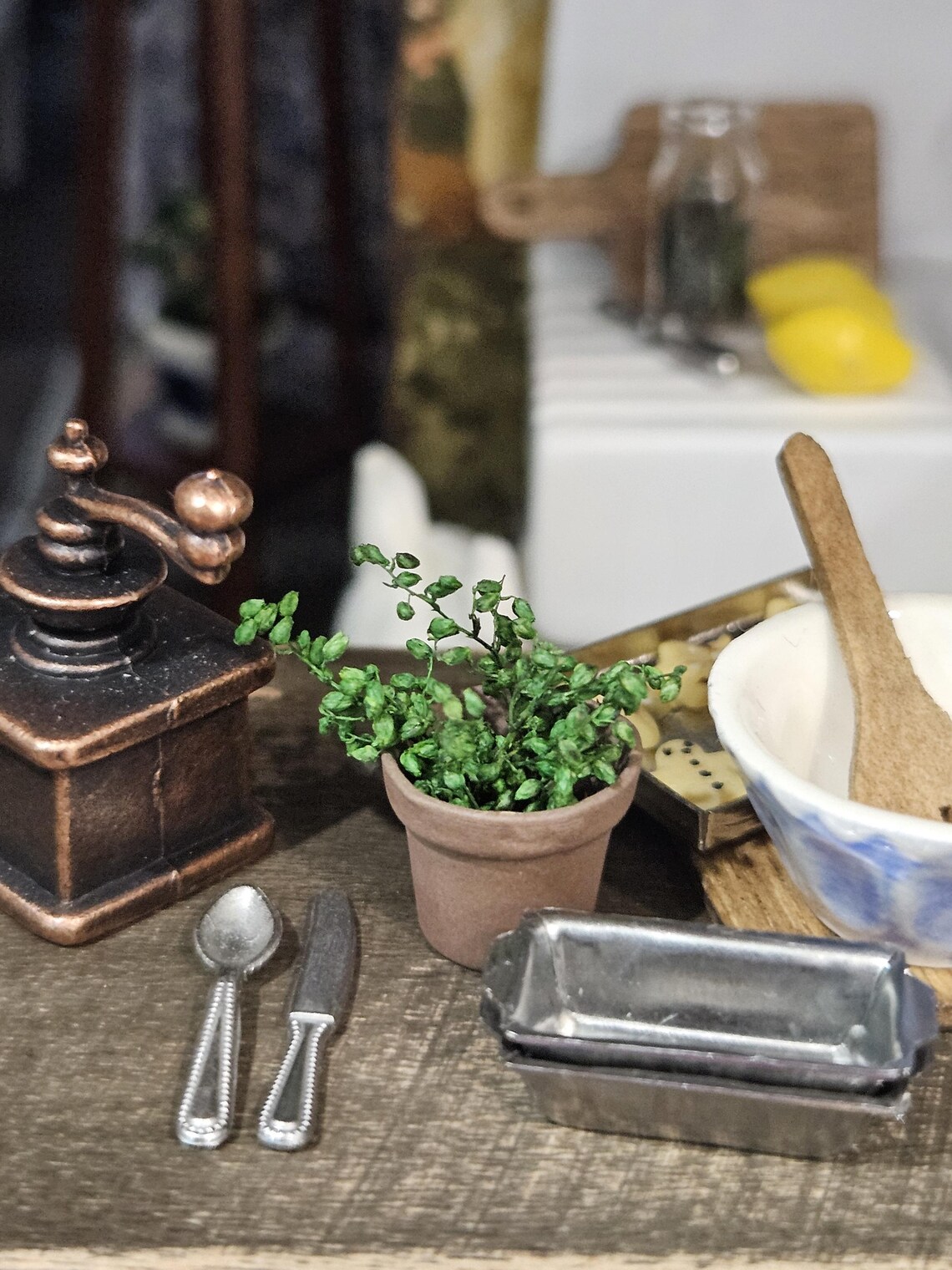 Handmade Miniature Plant (set of 2) in Tiny Garden Pots - Etsy