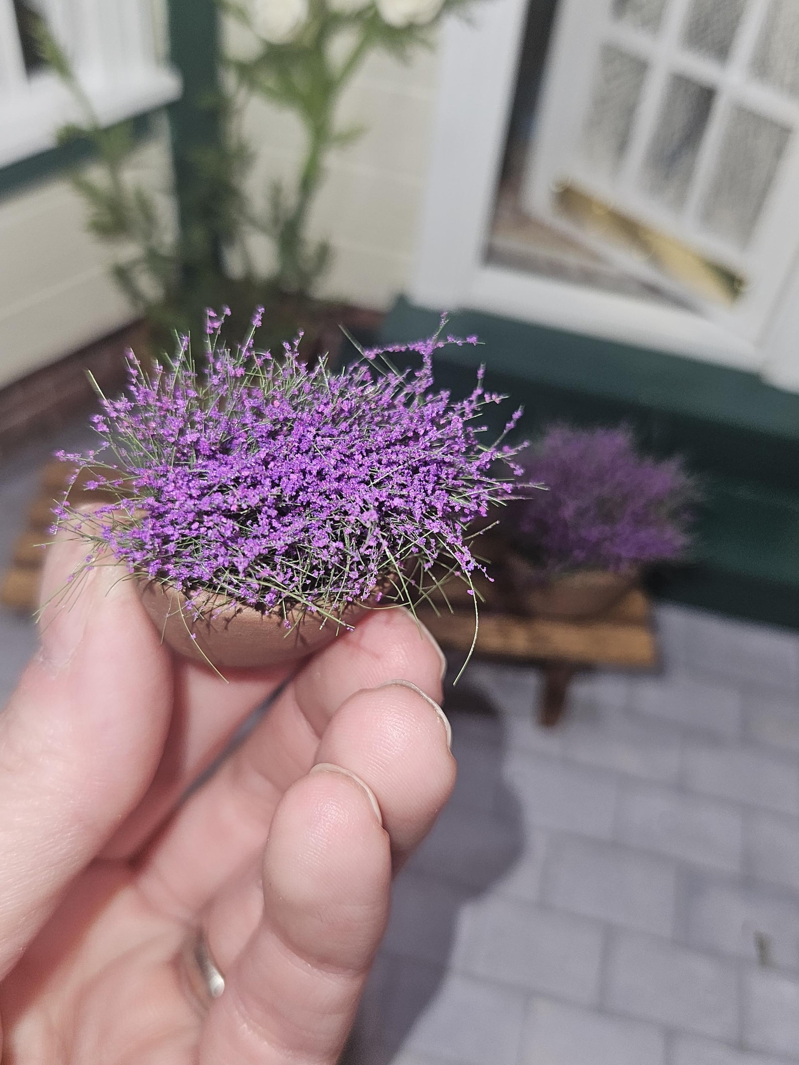 Miniature Purple Flowers in Clay Pot (1:12 Scale) - Etsy