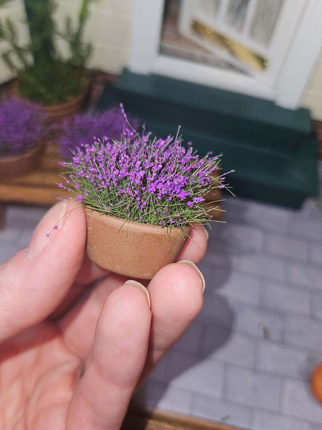 Miniature Purple Flowers in Clay Pot (1:12 Scale) - Etsy