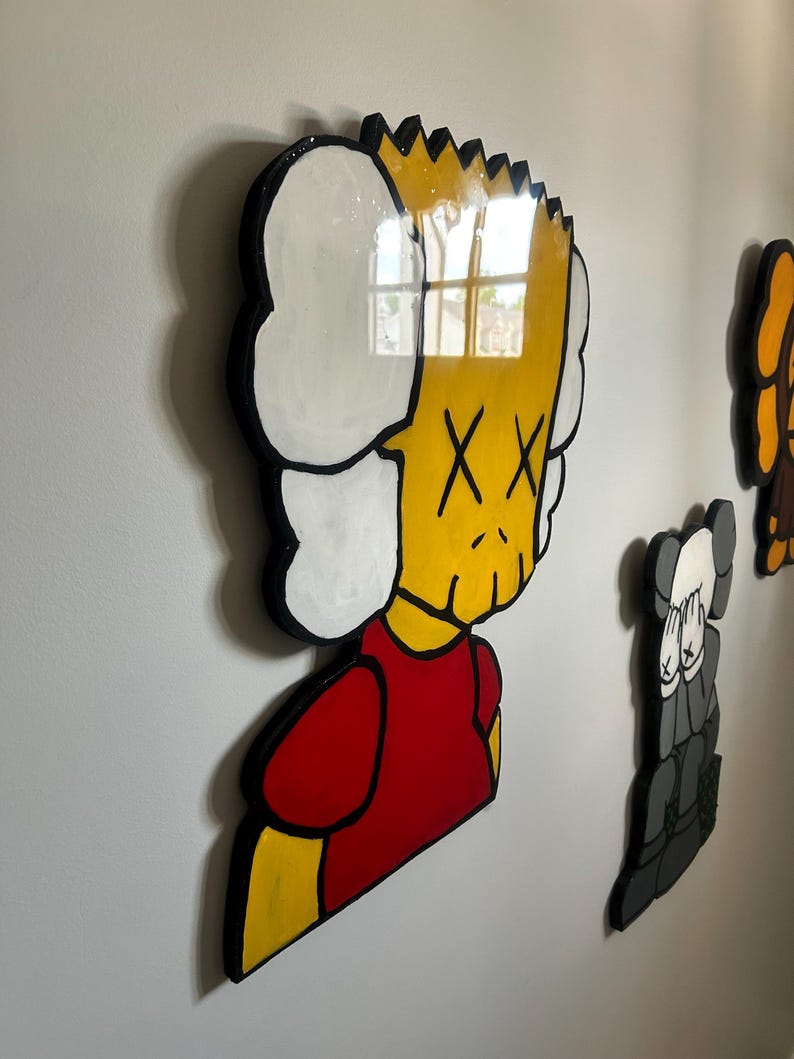 Kaws Bart Simpson Wood Cut Out | Wall Art - Etsy