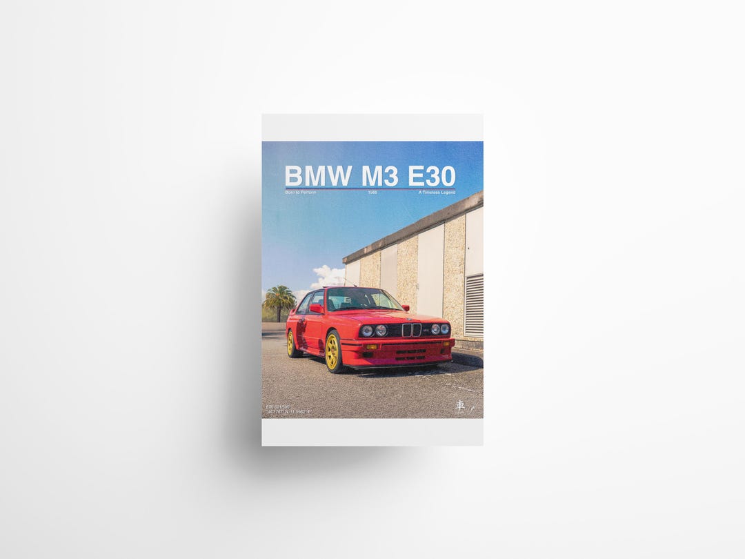 BMW M3 E30 Poster – Classic Car Art Print | Vintage Motorsport Wall ...
