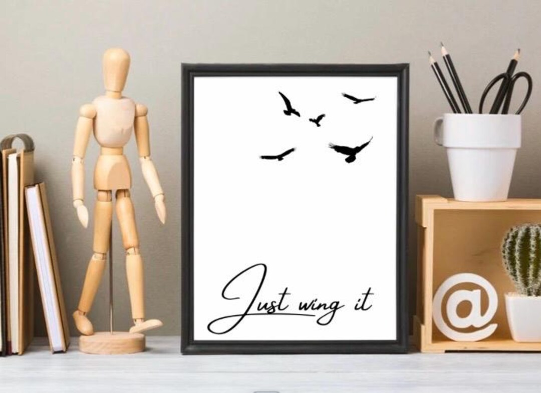 Just Wing It A3 Office Wall Art Printable Poster Digital Print - Etsy