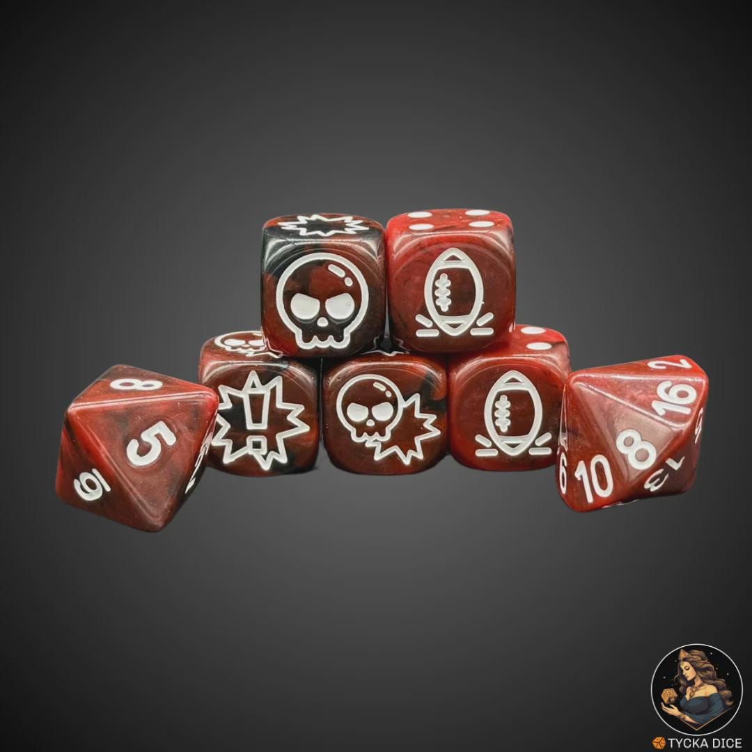 Fantasy Football Dice Set – Includes Block, D6, D8 and D16 – Compatible ...