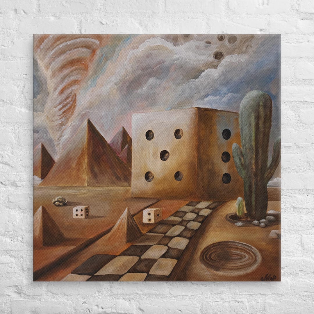 The Game of Fate – Surreal Dice Art Print, Cosmic Dice Wall Decor ...