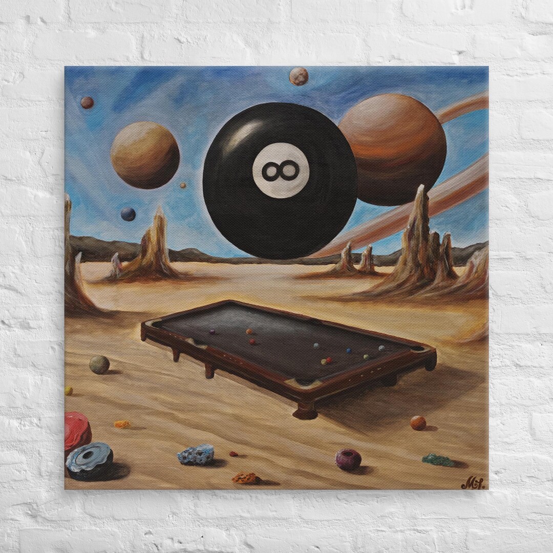 Surreal Space Billiards Canvas Print – Cosmic Fantasy Wall Art, Outer ...