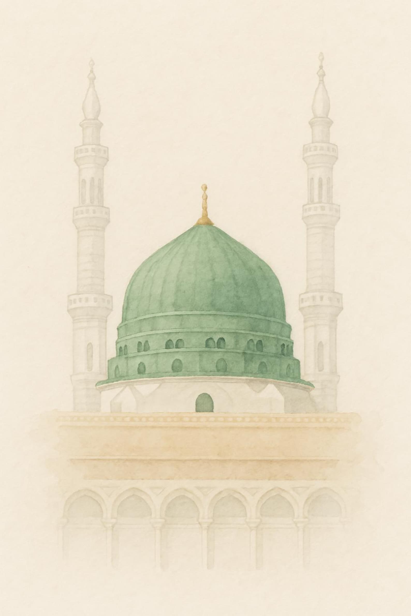 Islamic Mosque Watercolor Print Set | Kaaba, Al-nabawi (digital ...