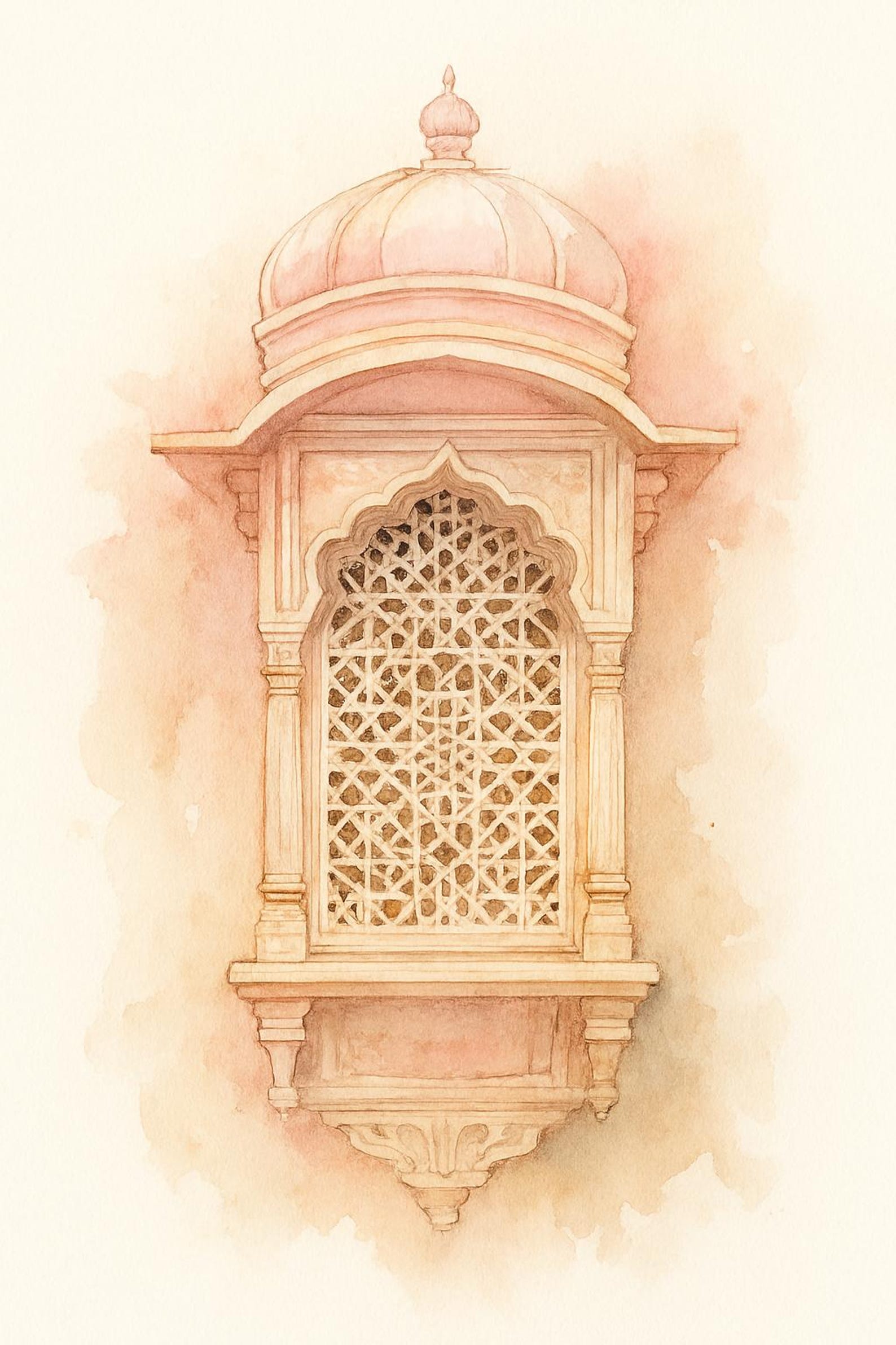 Watercolor Islamic Window Art Print | Andalusian Design (digital ...