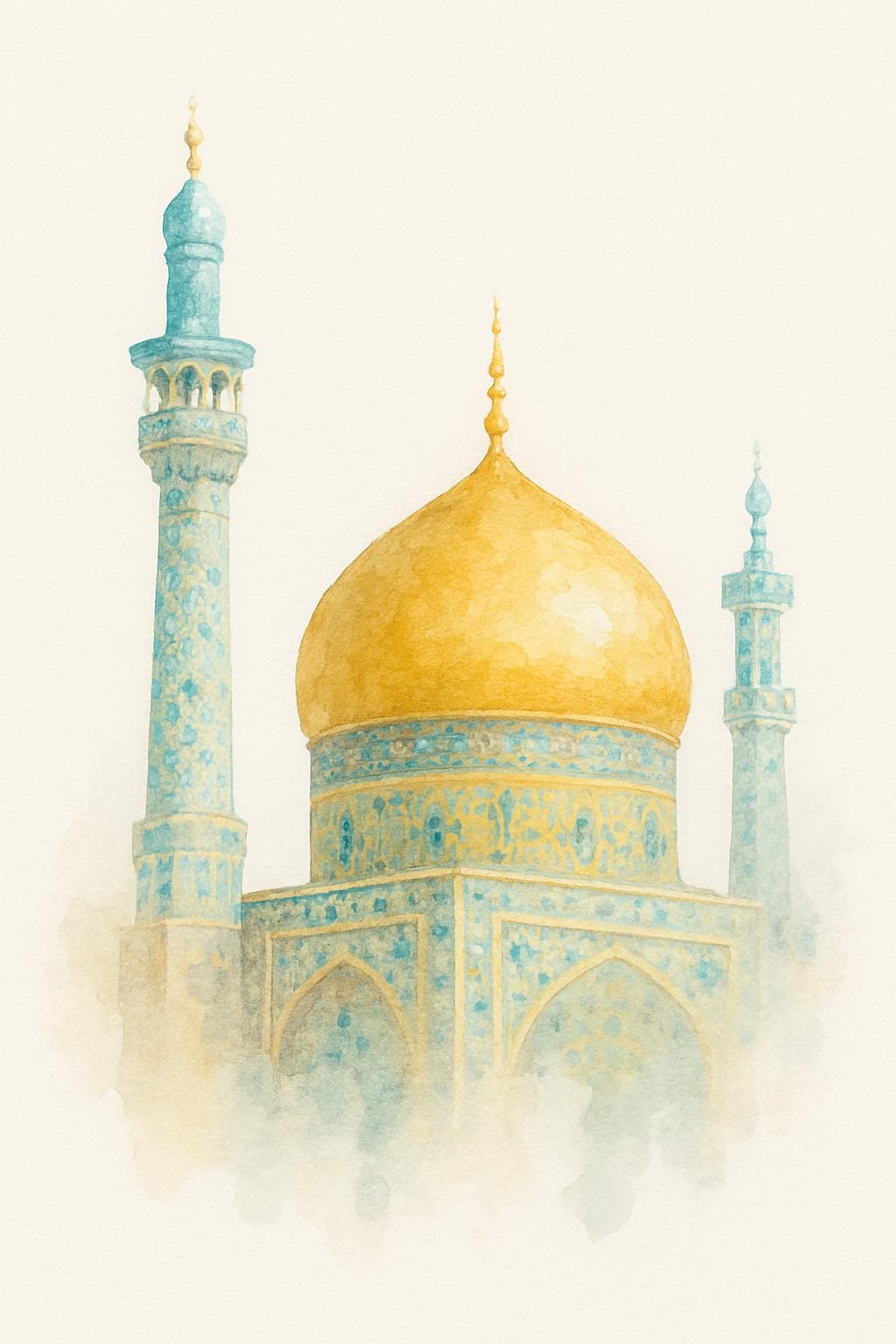 Islamic Mosque Watercolor Print Set | Kaaba, Al-nabawi (digital ...