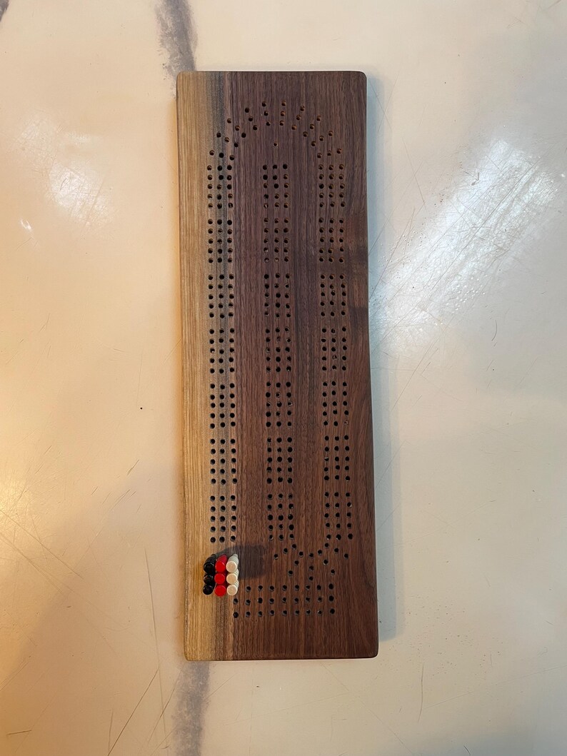 Live Edge Cribbage Board | Handmade Wooden Cribbage Game | Rustic Cabin ...