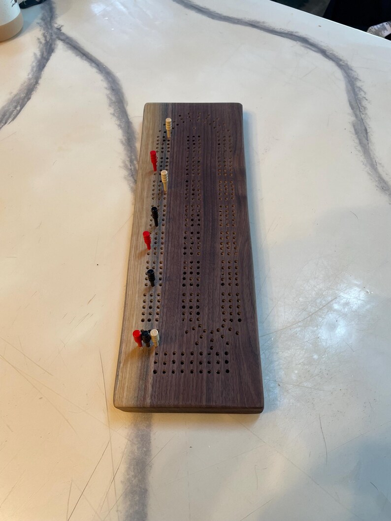 Live Edge Cribbage Board | Handmade Wooden Cribbage Game | Rustic Cabin ...