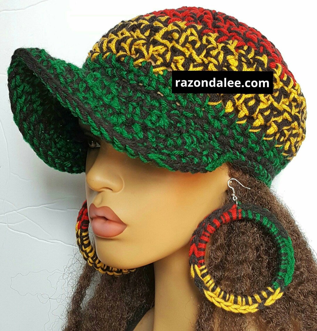 Chunky Crochet Baseball Cap Hat by Razonda Lee Razondalee Red Yellow ...