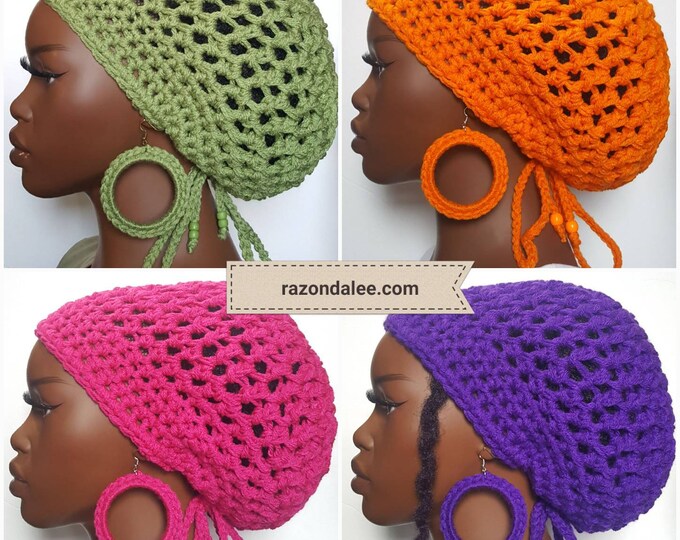 Chunky Crochet Dreadlock Tam With Drawstring by Razonda Lee Razondalee ...