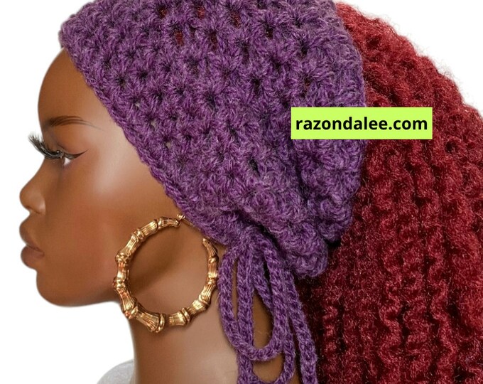 Chunky Loc Tube Sleeve Dread Tube Open Back Dreadlocks Beanie With Open ...