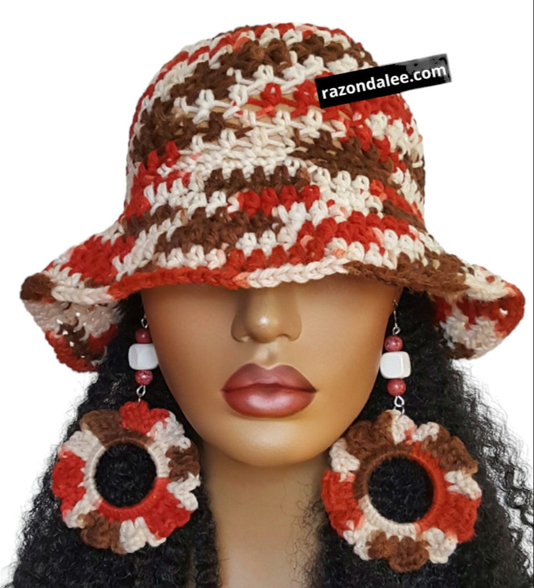 Crochet Bucket Hat Brown Rust Cream by Razonda Lee Razondalee - Etsy