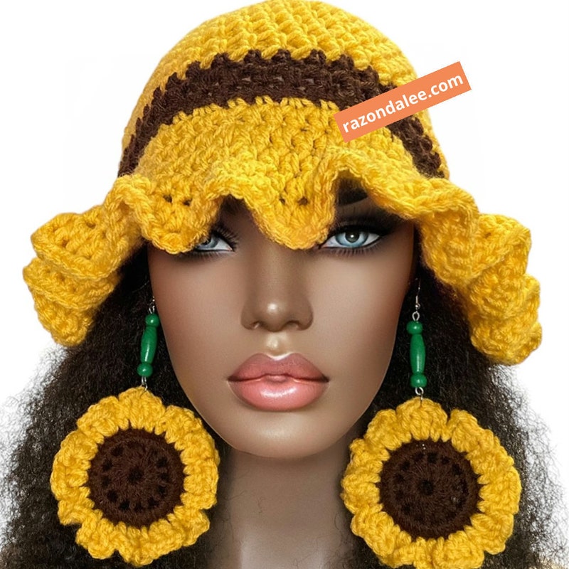 Ruffle Flower Hat - Etsy