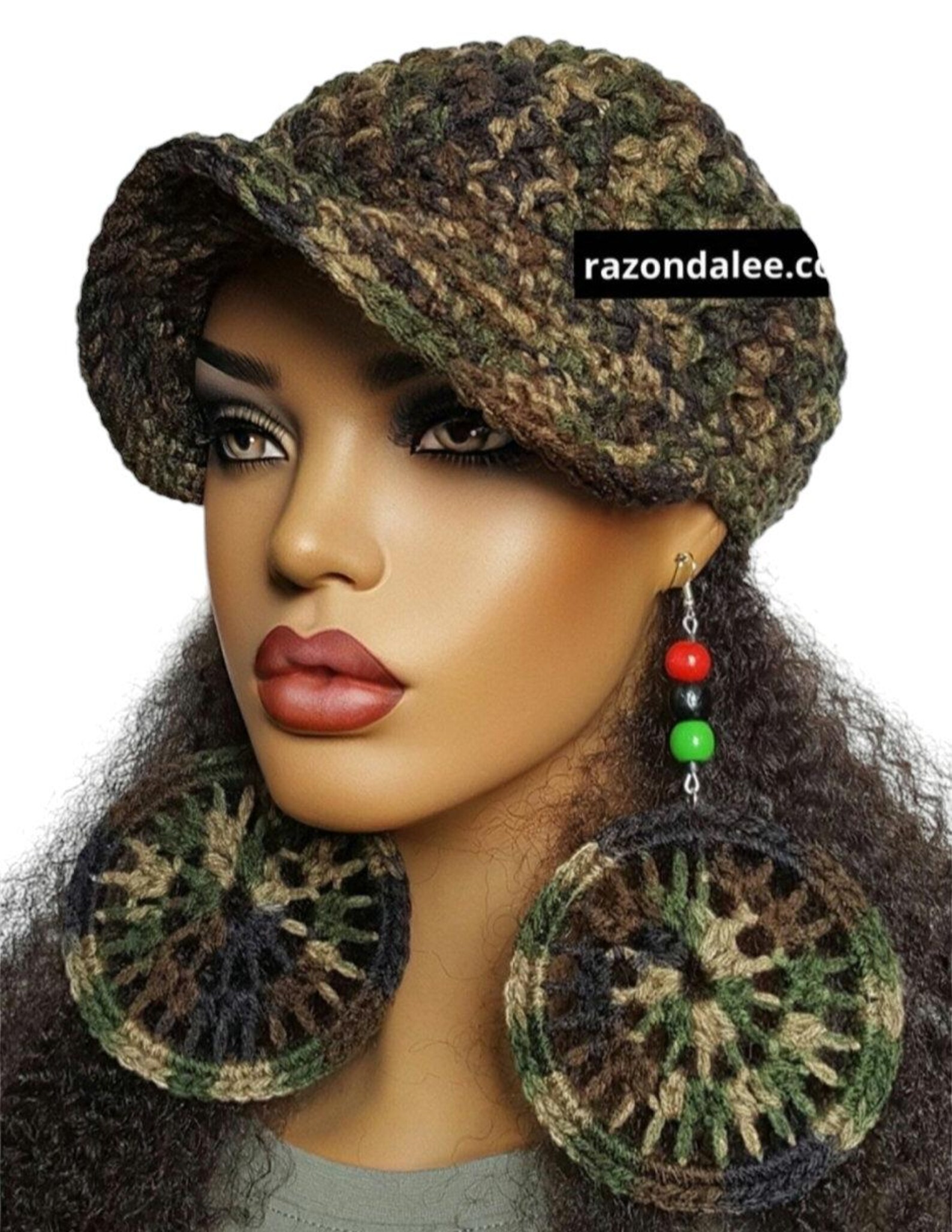 Chunky Crochet Baseball Cap by Razonda Lee Razondalee Brown Army ...