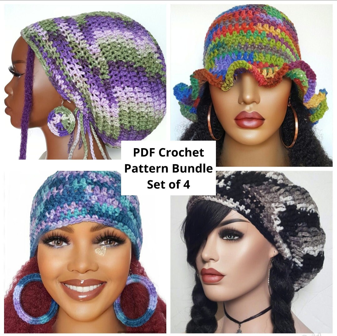 Pdf CROCHET PATTERNS ONLY, Digital Download, Large Dreadlock Tam, Curly ...