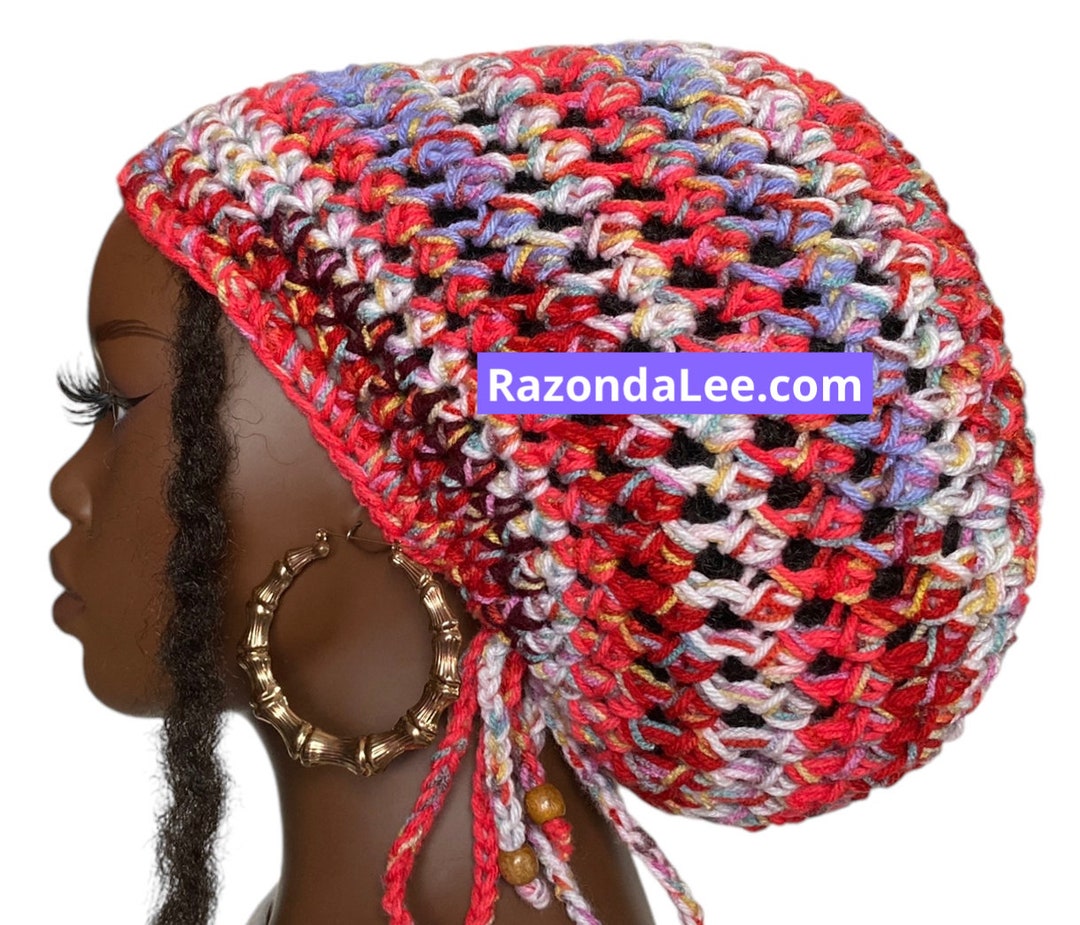Chunky Crochet Dreadlock Tam Hat With Drawstring Multi by Razonda Lee ...