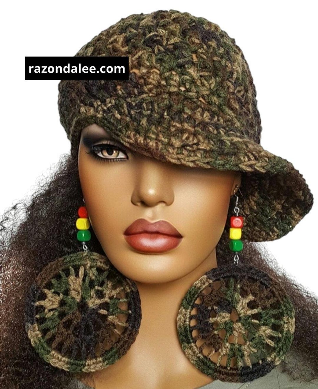 Chunky Crochet Baseball Cap by Razonda Lee Razondalee Brown Army ...