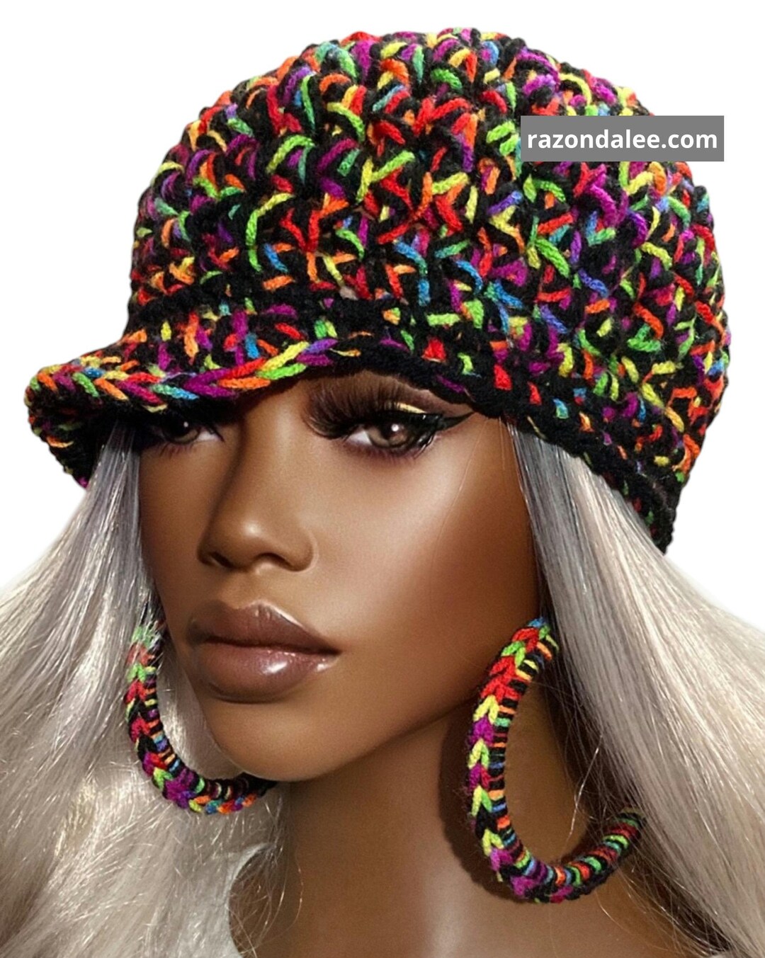 Chunky Crochet Newsboy Cap Hat Multi by Razonda Lee Razondalee Suzy - Etsy