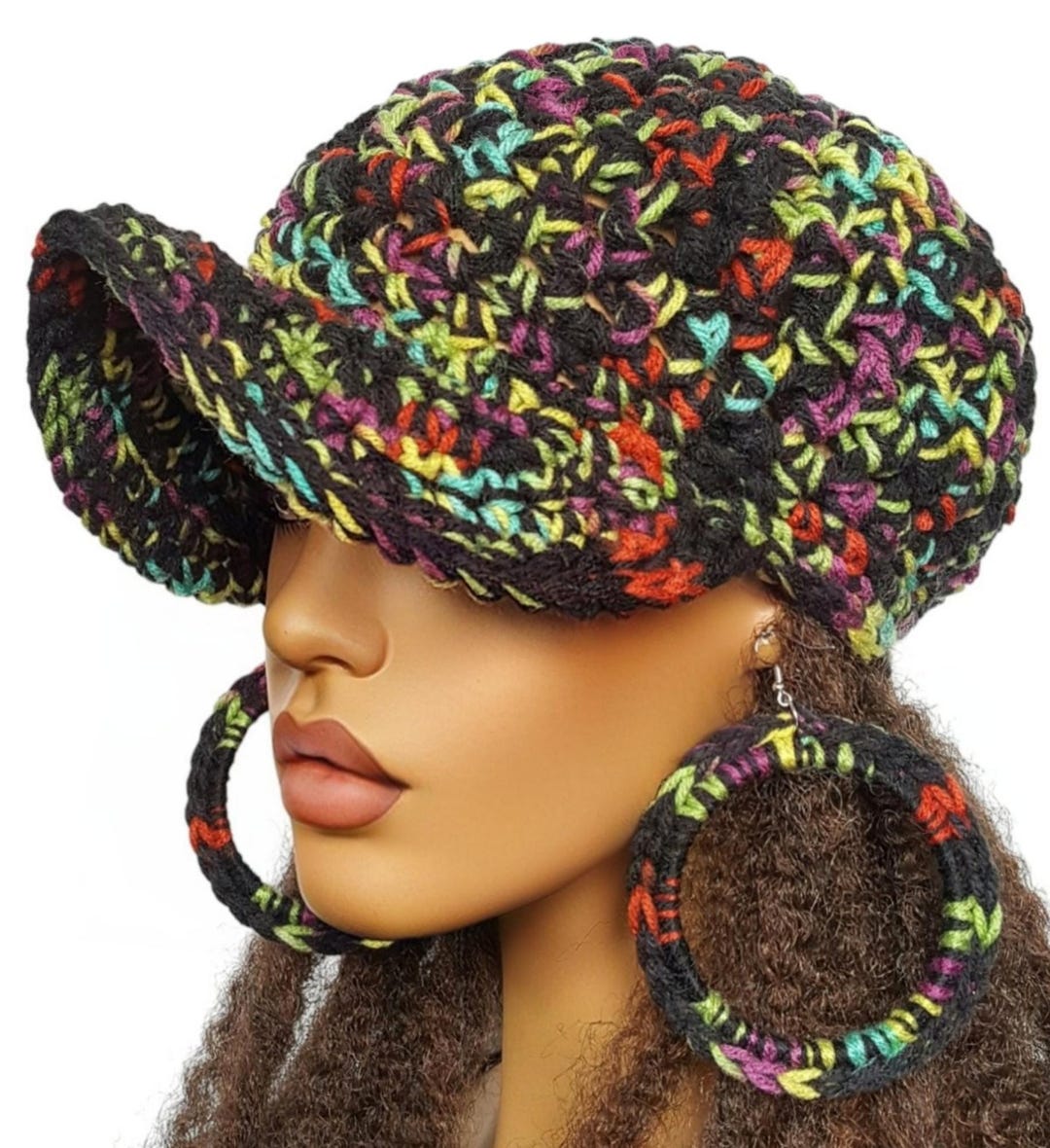 Black Confetti Chunky Crochet Baseball Cap by Razonda Lee Razondalee - Etsy