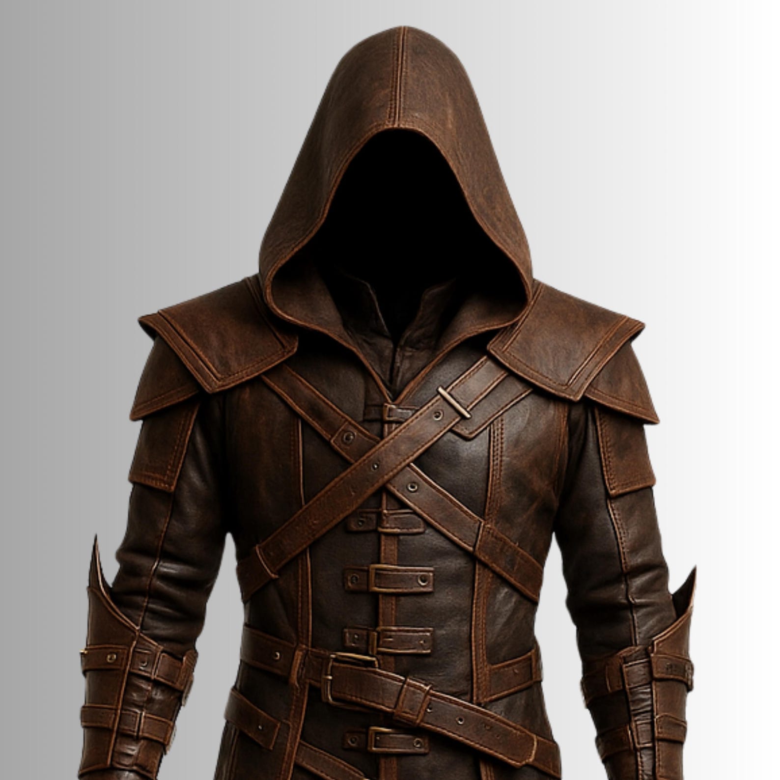 Brown Inferno Leather Medieval Cloak, Handmade Gothic Leather Armour ...