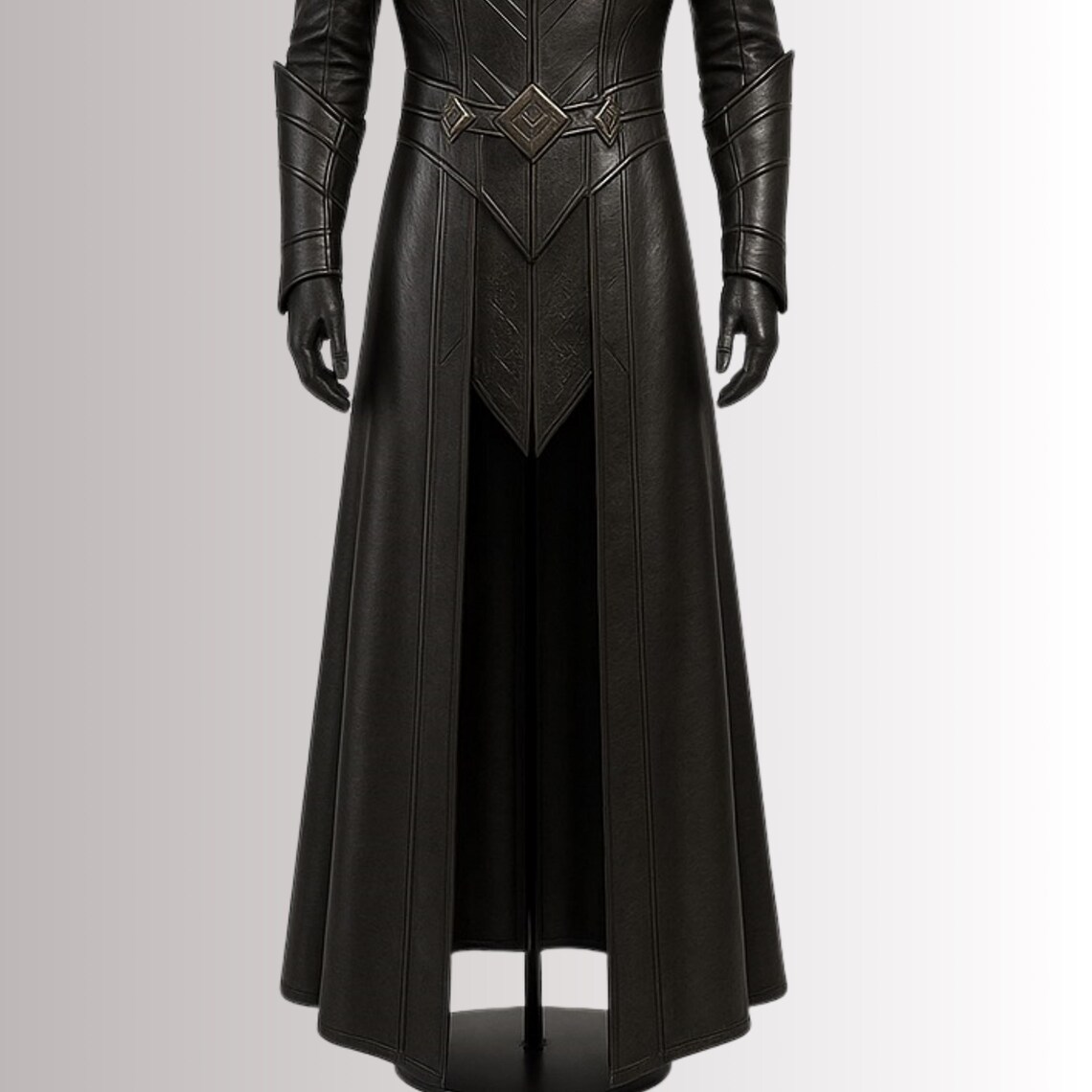 Handmade Genuine Leather Dark Sorcerer Trench Coat, Gothic Cosplay ...