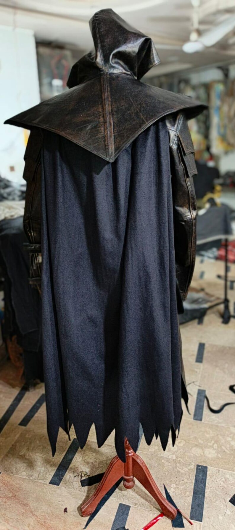 Dark Knight Assassin Costume, Pure Leather Handmade Gothic Black ...