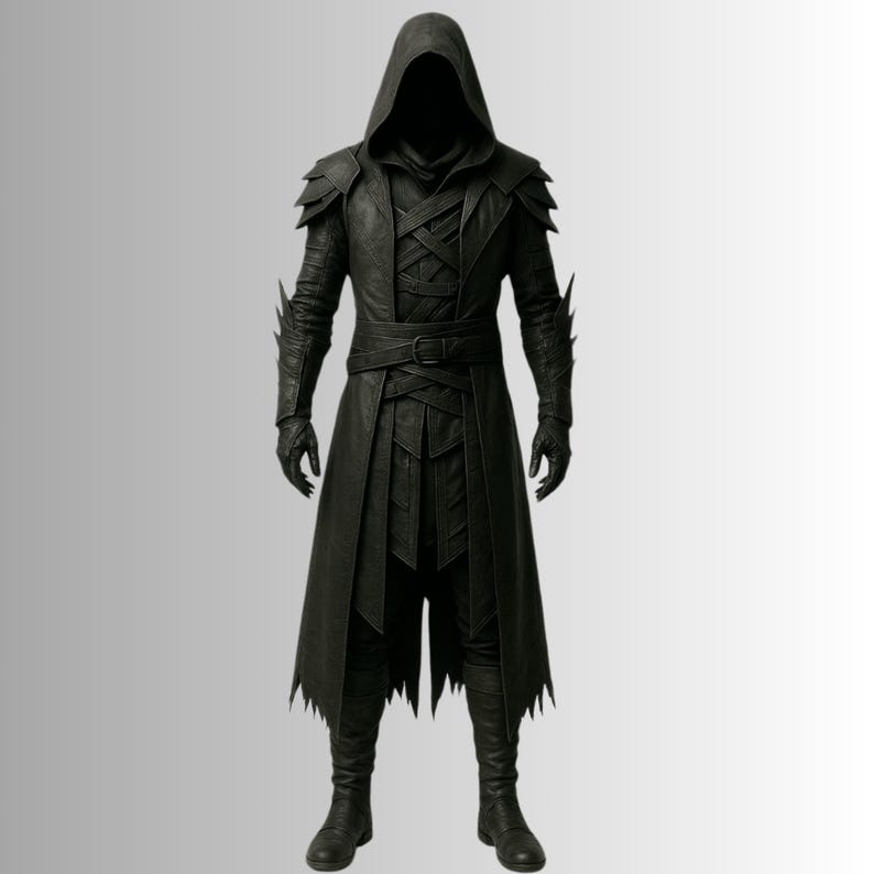 Black Inferno Leather Medieval Cloak, Handmade Gothic Leather Armor ...