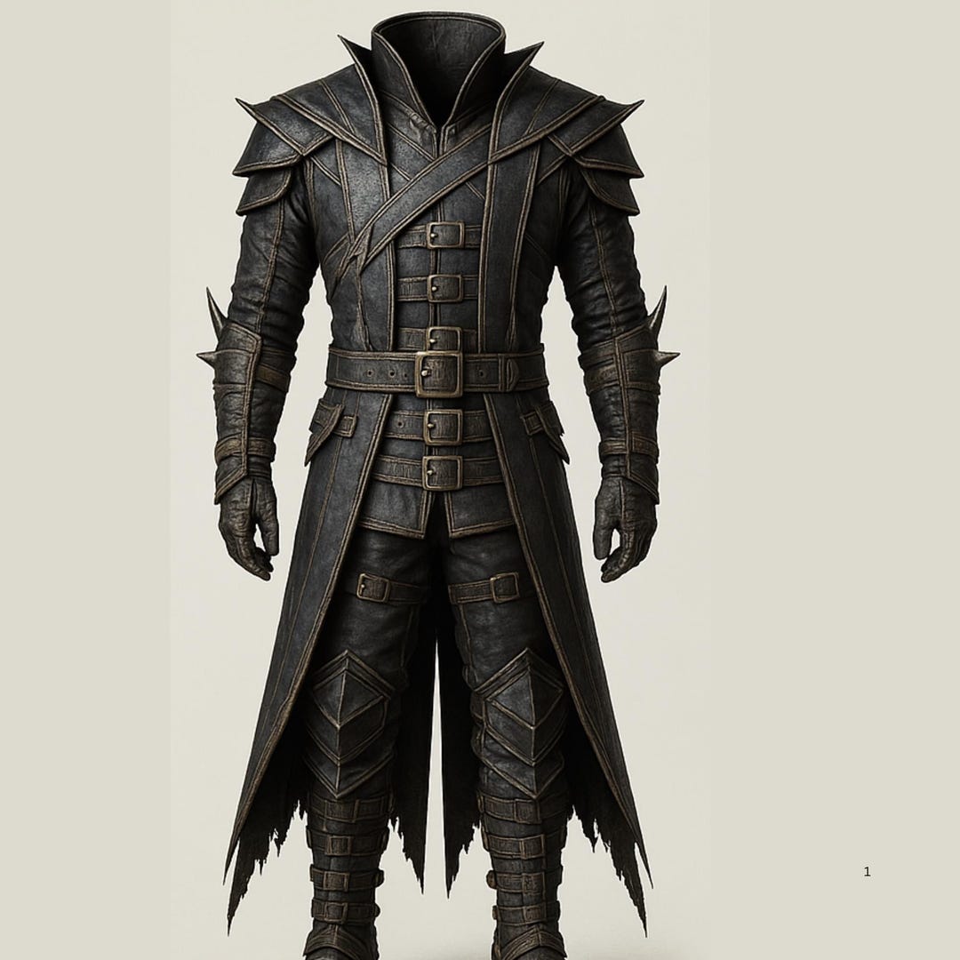 Handmade Black & Brown Leather Medieval Cloak, Handmade Gothic Leather ...