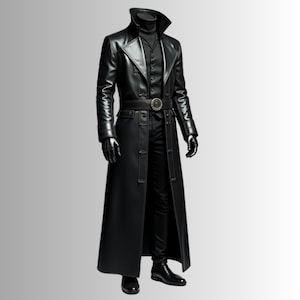Men's Leather Black Vampire Costume, Handmade Real Leather Costume ...