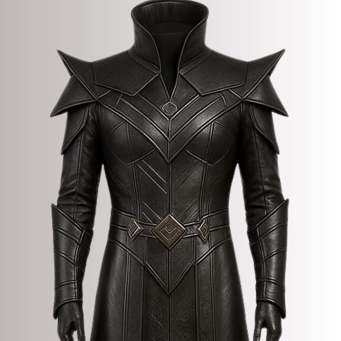 Handmade Genuine Leather Dark Sorcerer Trench Coat, Gothic Cosplay ...