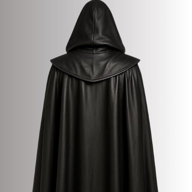 Gothic Black Leather Costume Set, Hooded Cloak, Vest, & Pants - Etsy