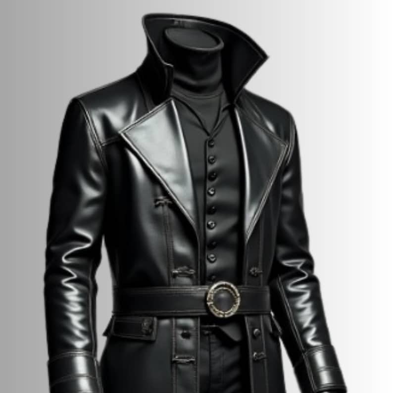 Men's Leather Black Vampire Costume, Handmade Real Leather Costume ...