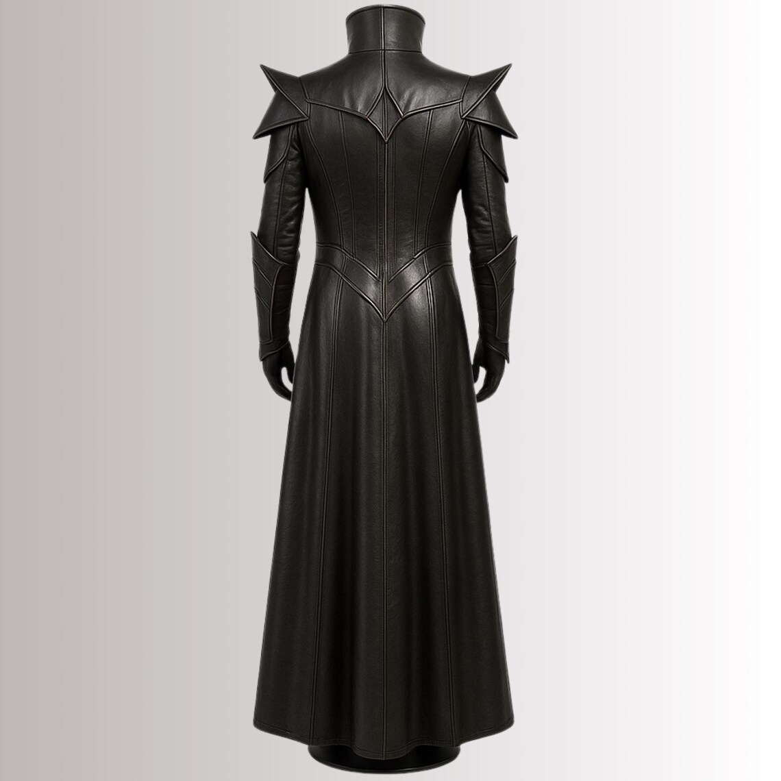 Handmade Genuine Leather Dark Sorcerer Trench Coat, Gothic Cosplay ...