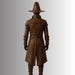 Steampunk Leather Alchemist Costume: Gothic Wizard Trench Coat and Hat ...