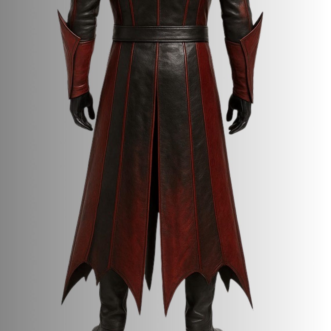 Gothic Vampire Leather Trench Coat, Red and Black Cosplay Costume - Etsy
