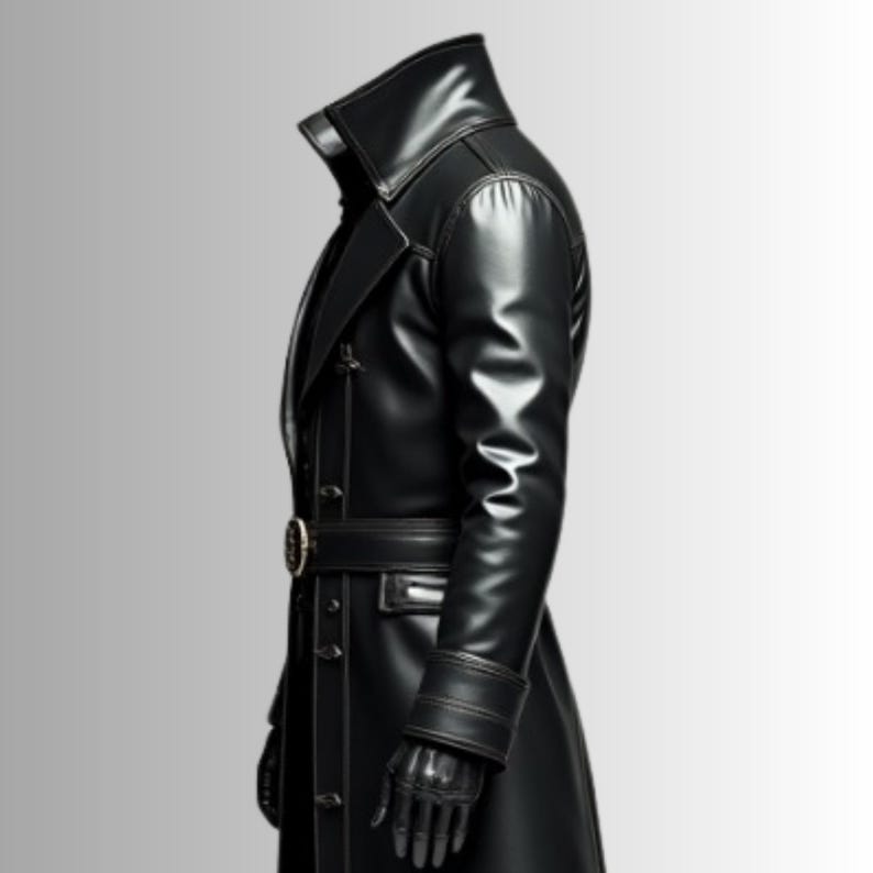 Men's Leather Black Vampire Costume, Handmade Real Leather Costume ...