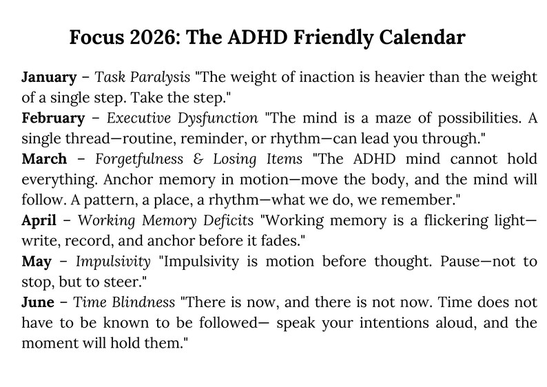 2026 ADHD Digital Planner: Minimalist Black & White Calendar (PDF ...