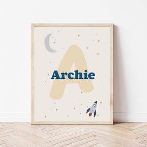 Personalised Space Name Set of 3 | Custom Solar System Digital Print ...