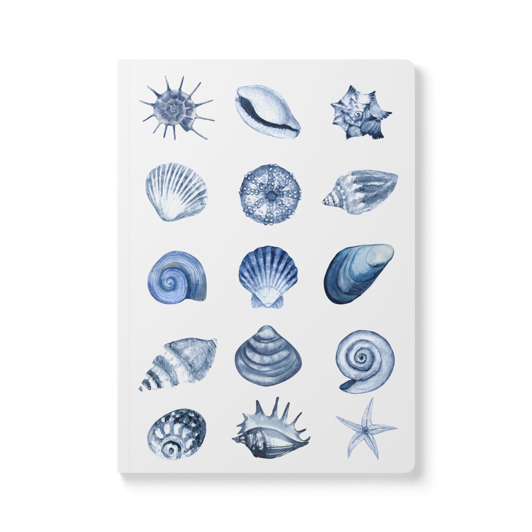 Coastal Seashell Softcover Journal, Ocean-inspired Notebook, Beach ...