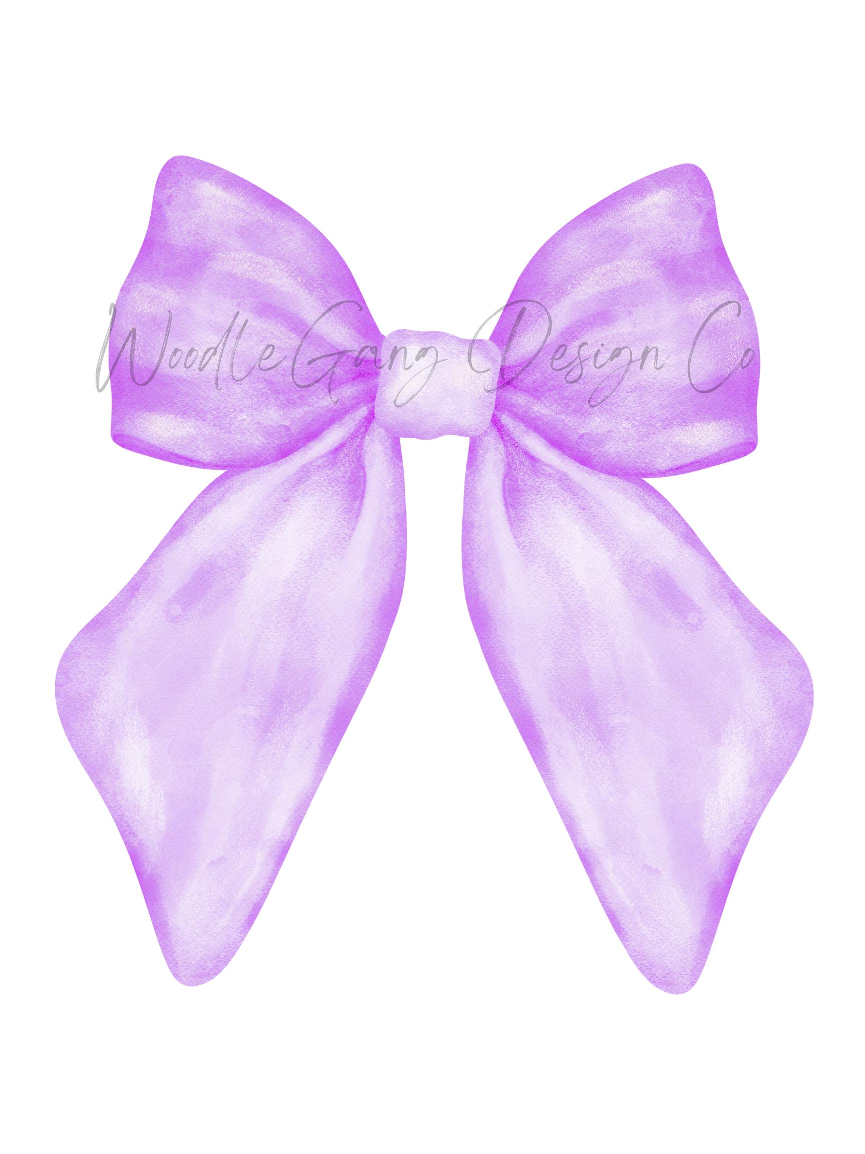 Purple Watercolor Bow Clipart: 9 Pngs for Girls (digital Download - Etsy